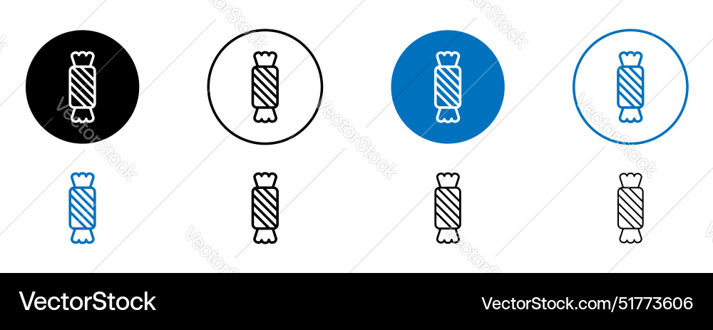 Candy-sweet icon set black filled and outlined Vector Image