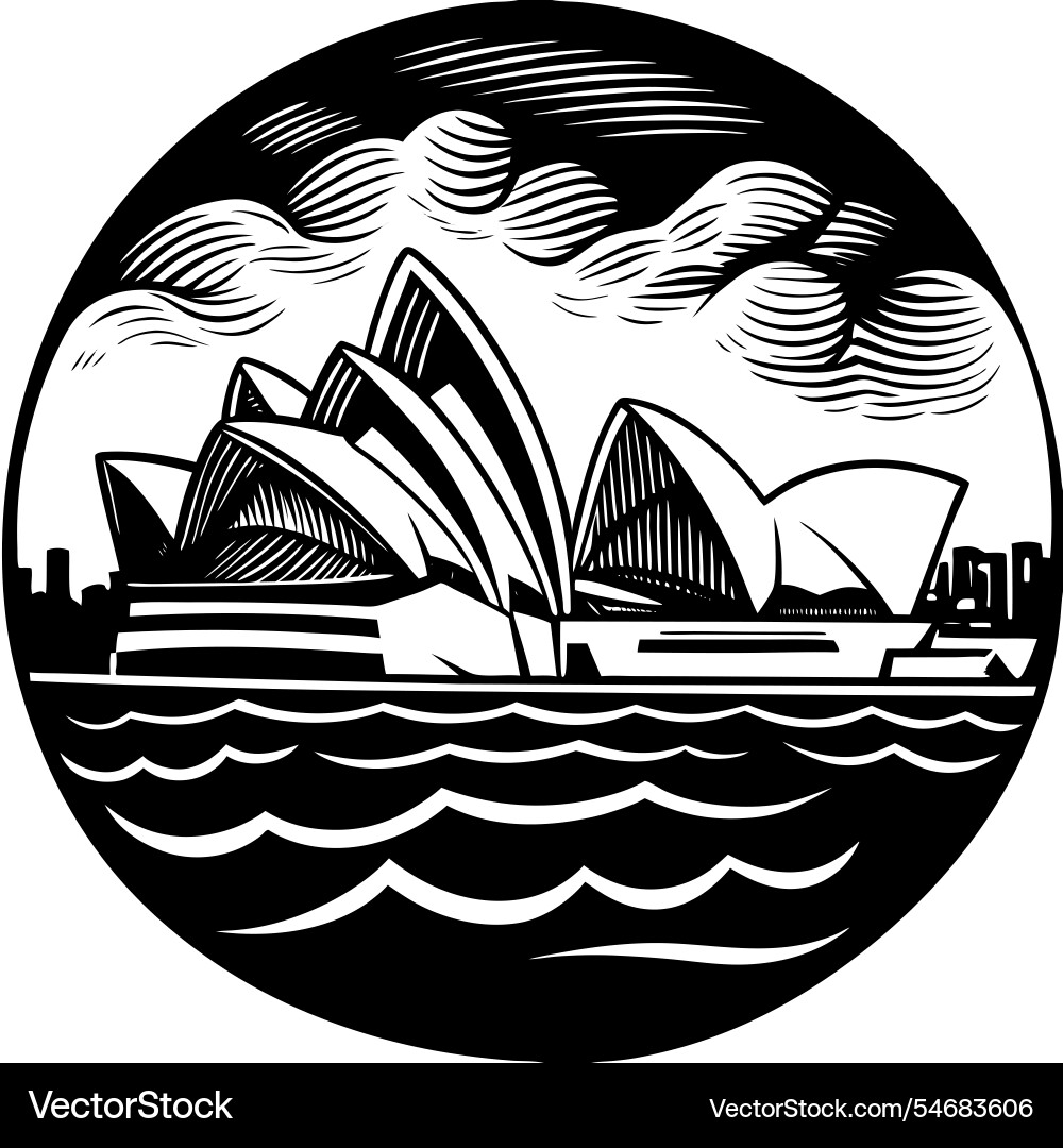 Iconic sydney opera house silhouette design Vector Image