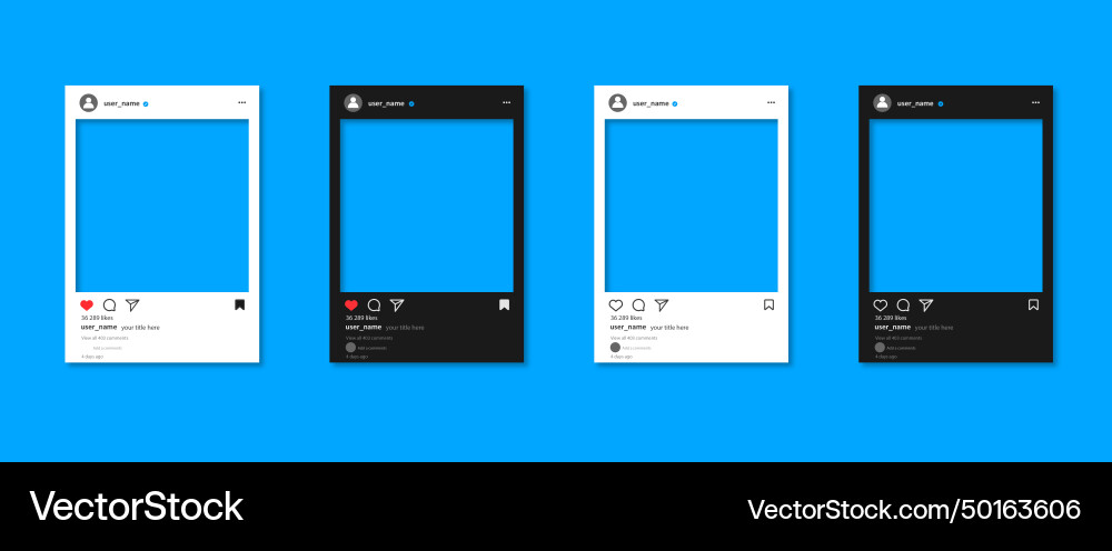 Instagram post feed frame mockup template in light