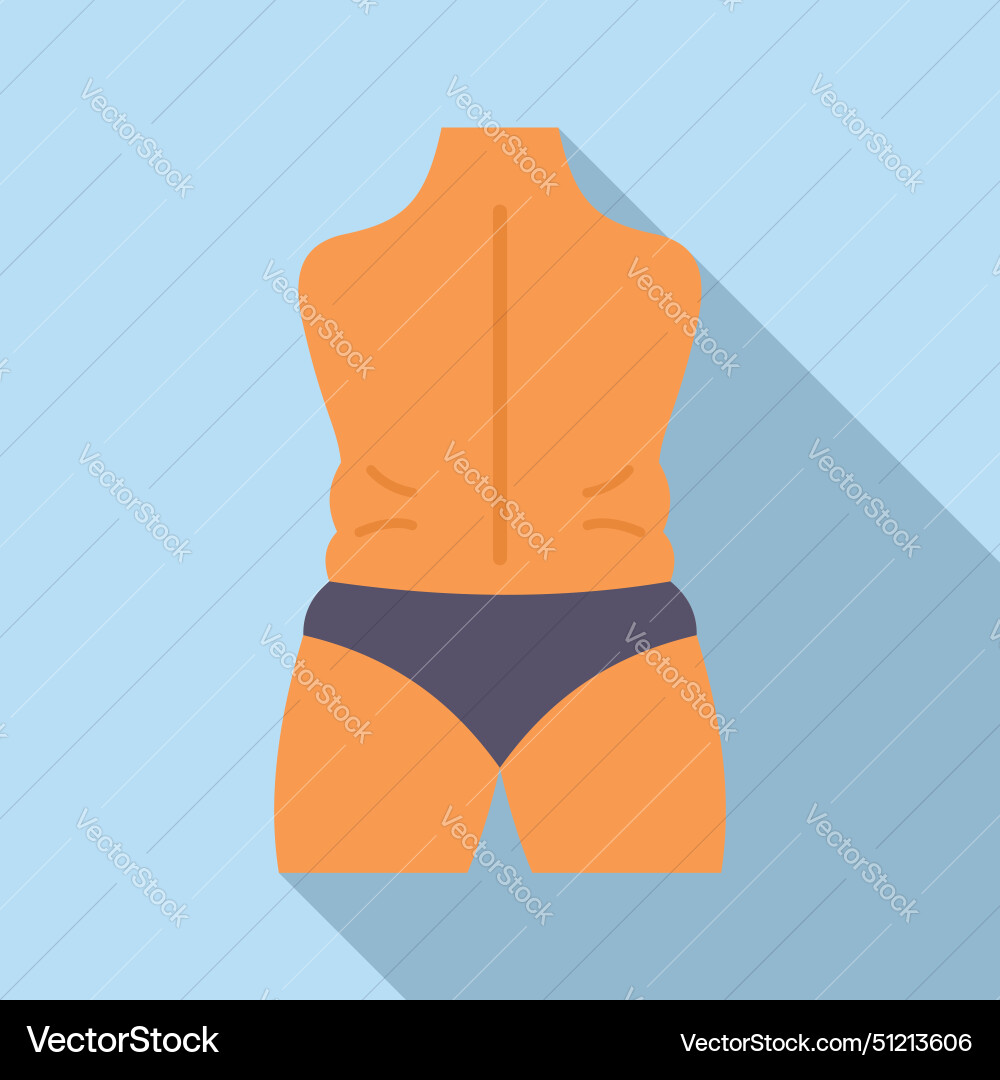 Liposuction intervention icon flat Royalty Free Vector Image