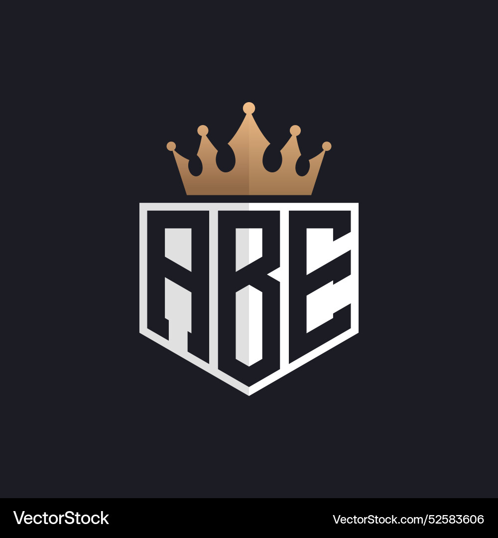 Luxury abe logo with crown elegant initials Vector Image