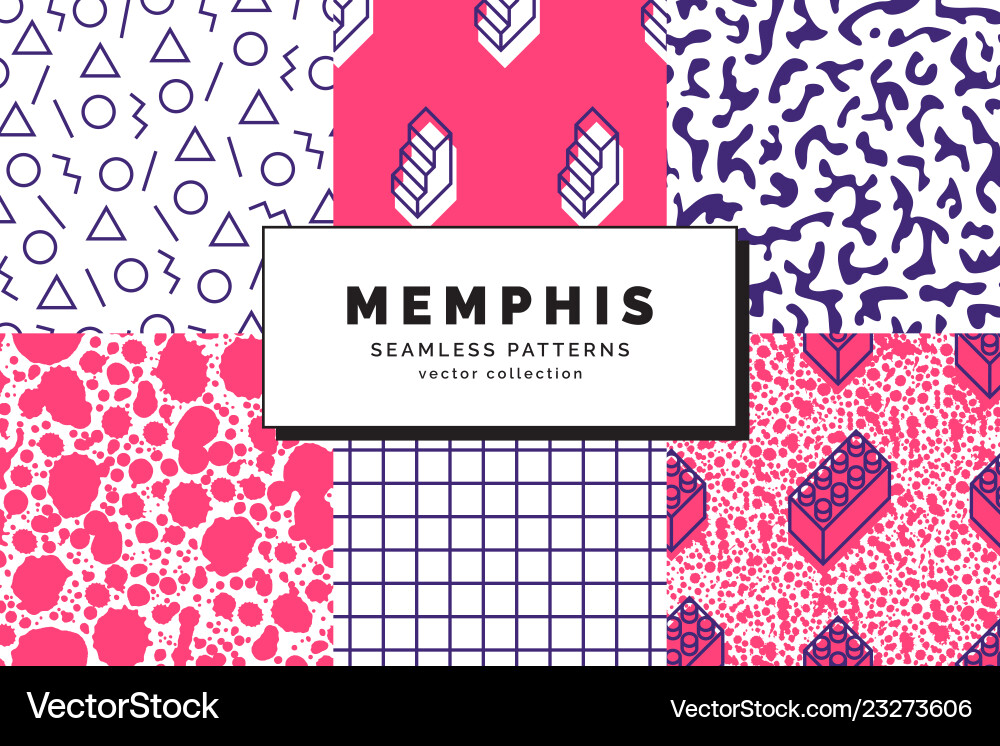Memphis 80s Patterns Royalty Free Vector Image
