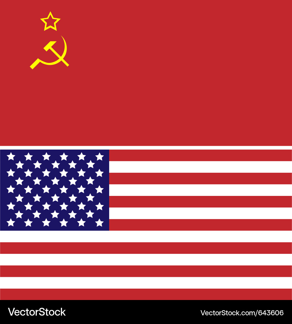 Soviet Union vs. USA Flags Royalty Free Vector Image