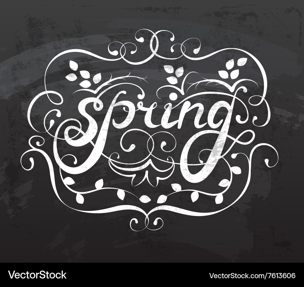 Spring lettering calligraphy Royalty Free Vector Image