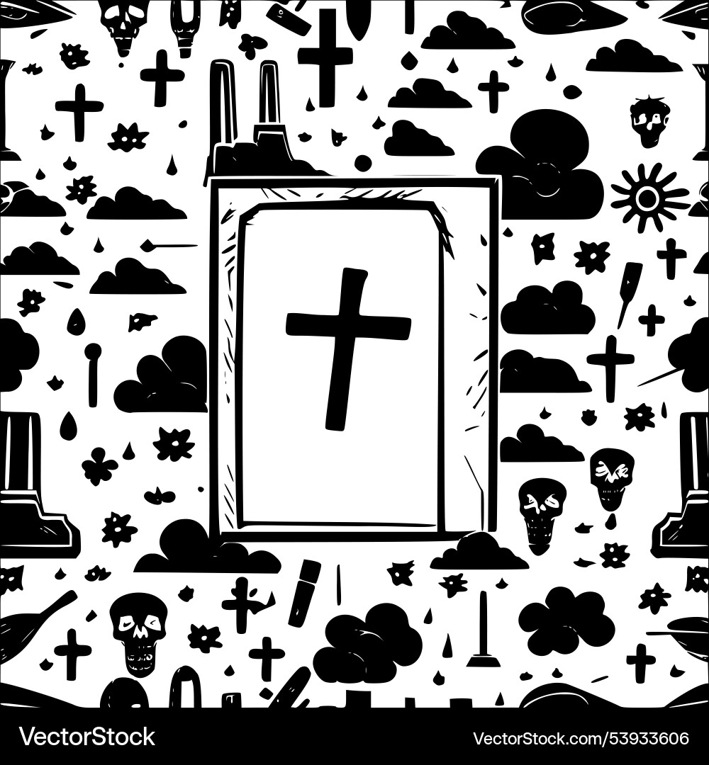 Tombstone abstract pattern seamless Royalty Free Vector