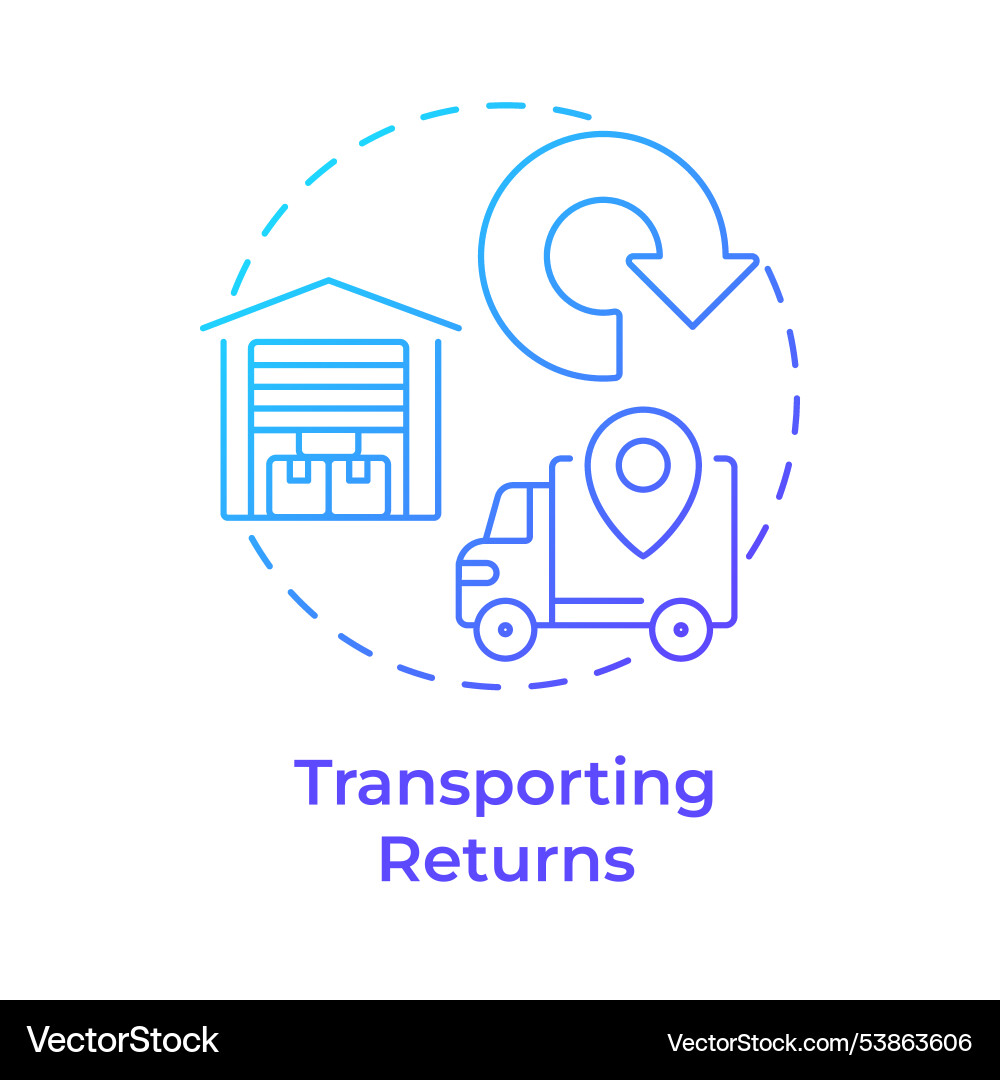 Transporting returns blue gradient concept icon Vector Image