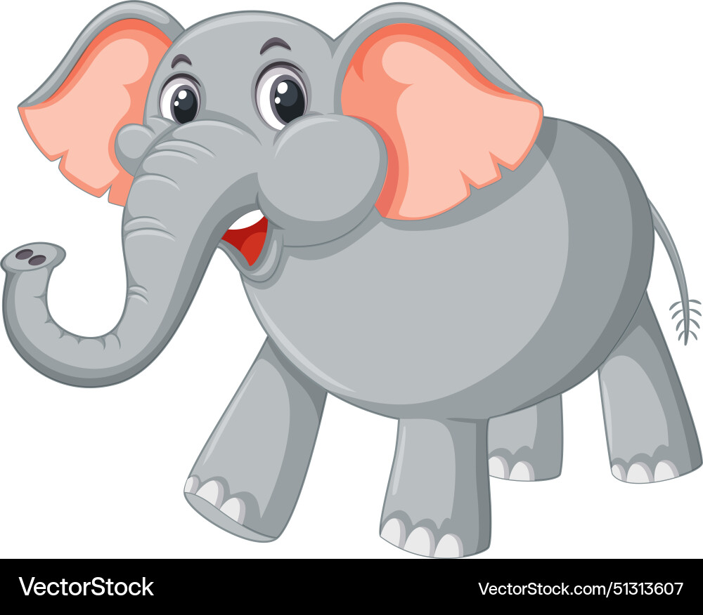 A cheerful cartoon elephant Royalty Free Vector Image