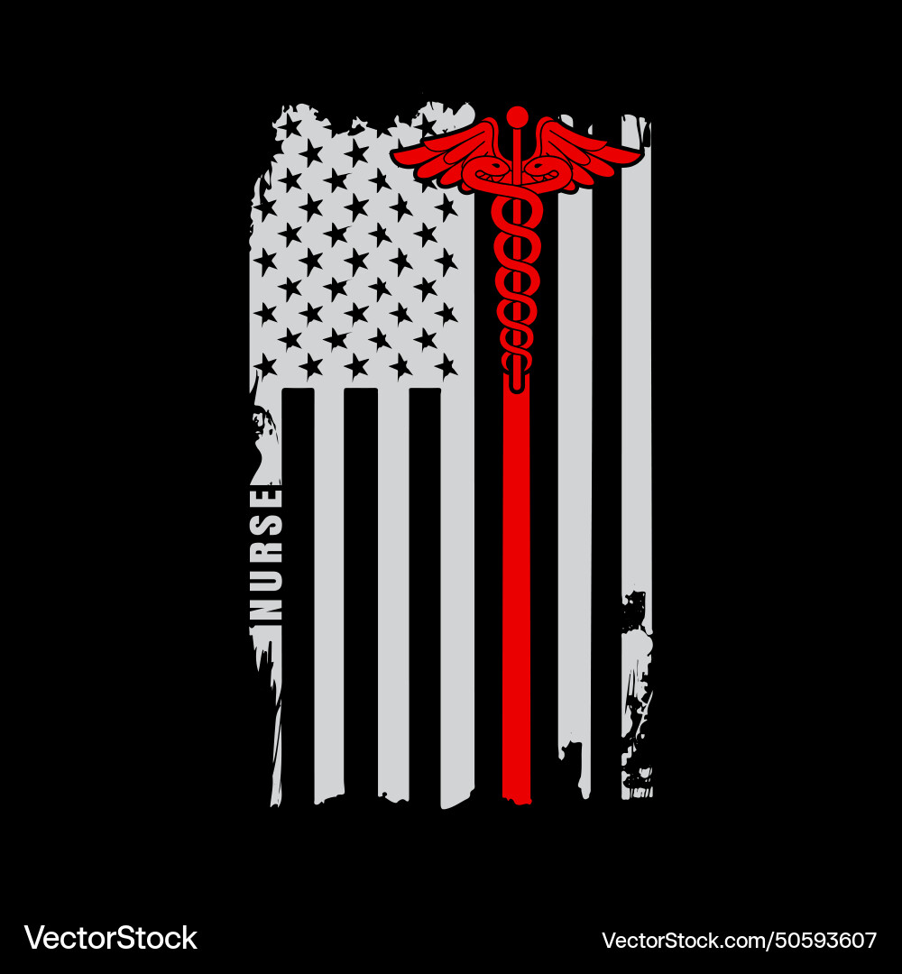 American flag nurse usa nurses gift Royalty Free Vector
