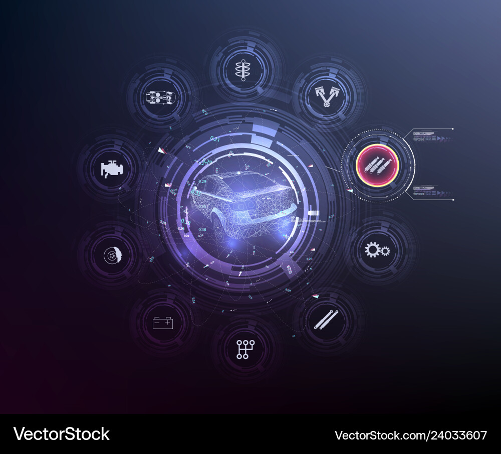 Automotive Diagnostics HUD Interface Royalty Free Vector
