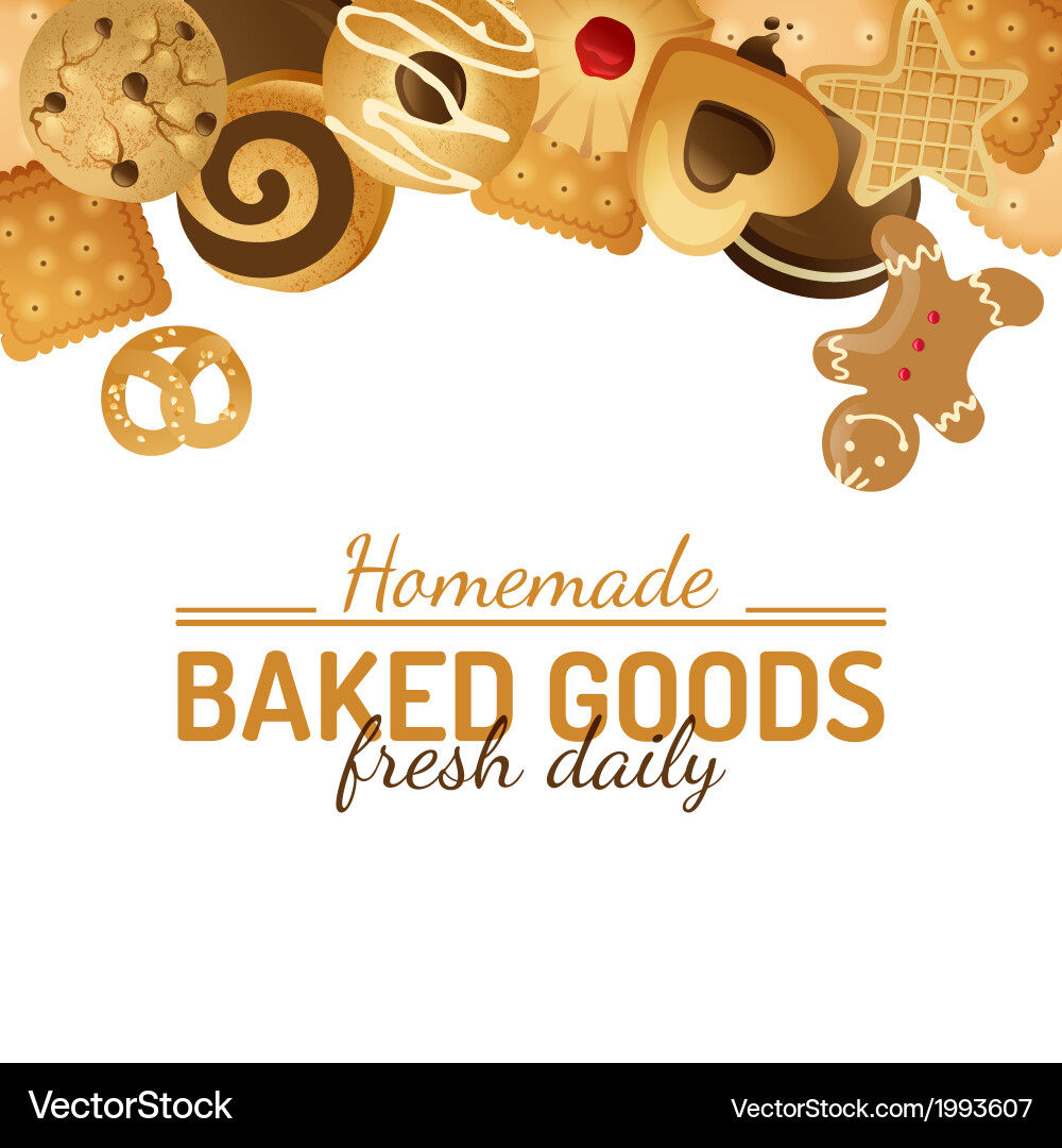 Background with cookies Royalty Free Vector Image
