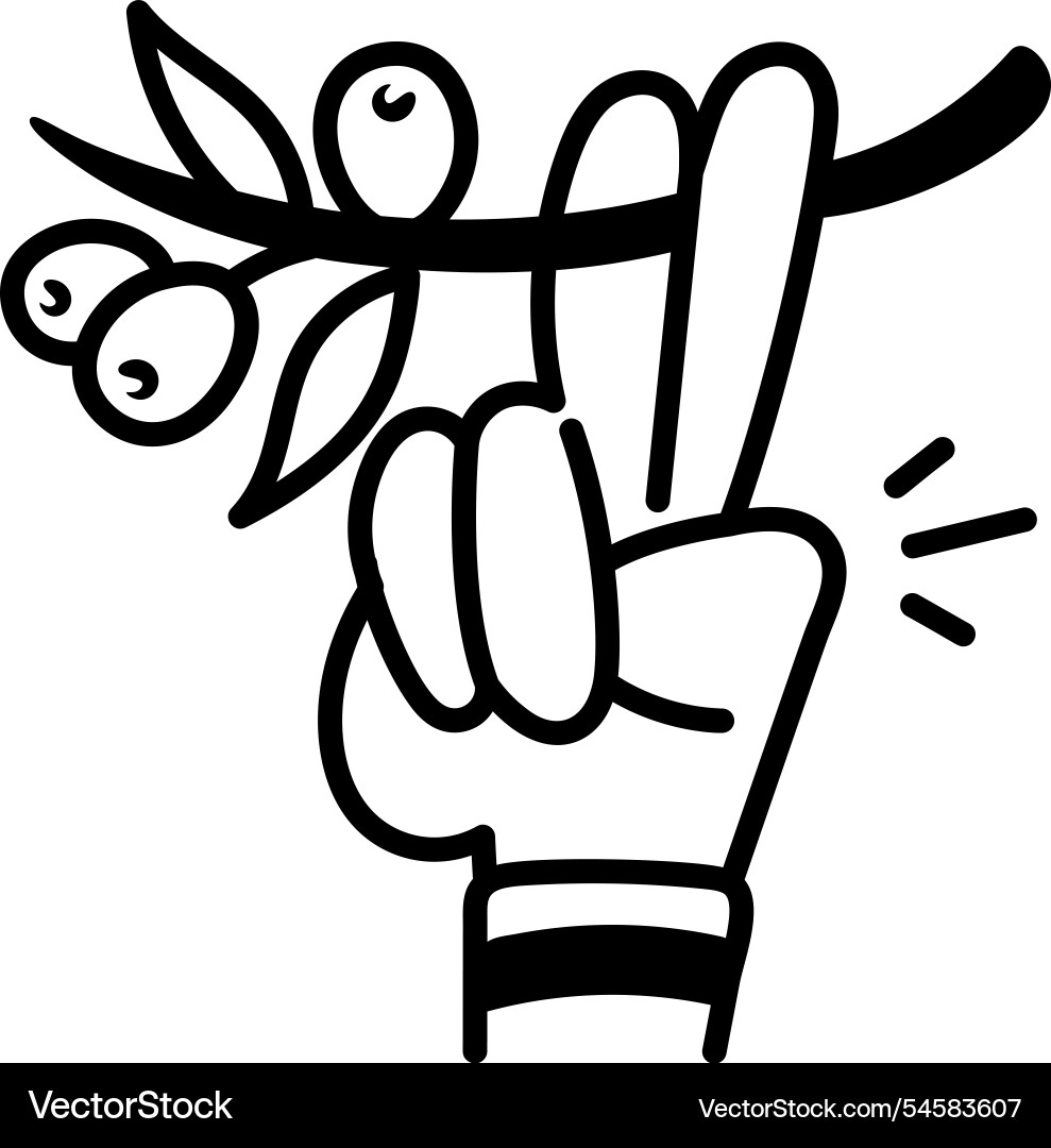 Basic olive grove icon in hand drawn style Vector Image