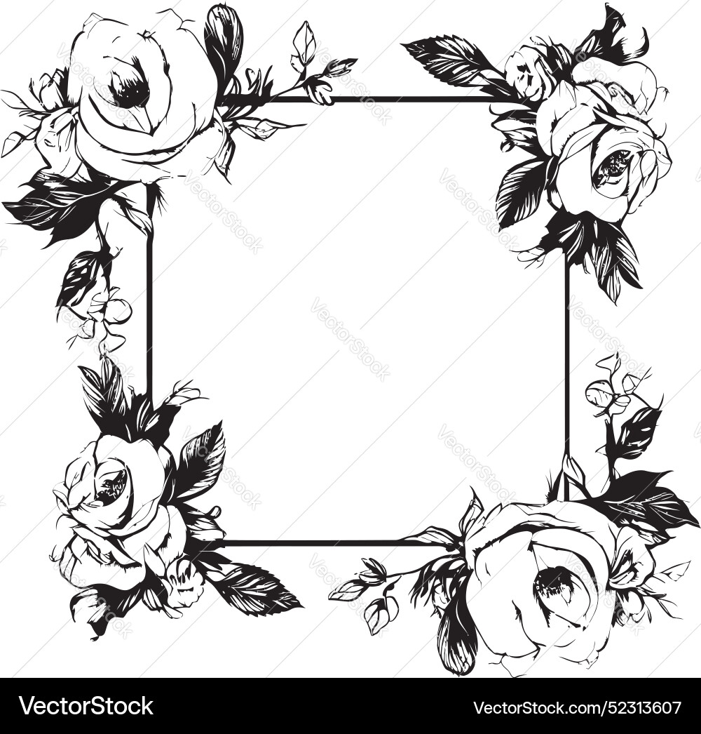 Black rose emblem iconic logo design enigmatic Vector Image
