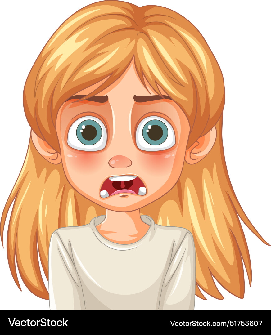 Blonde girl with a shocked expression Royalty Free Vector