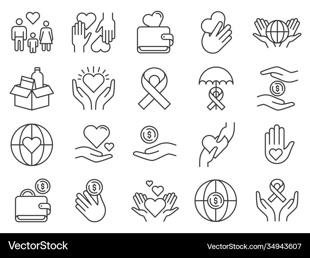 Charity Hands Donate Money Royalty Free Vector Image