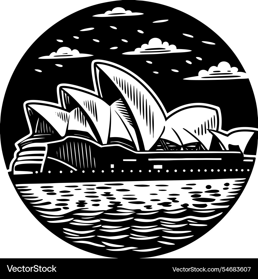 Iconic sydney opera house silhouette design Vector Image