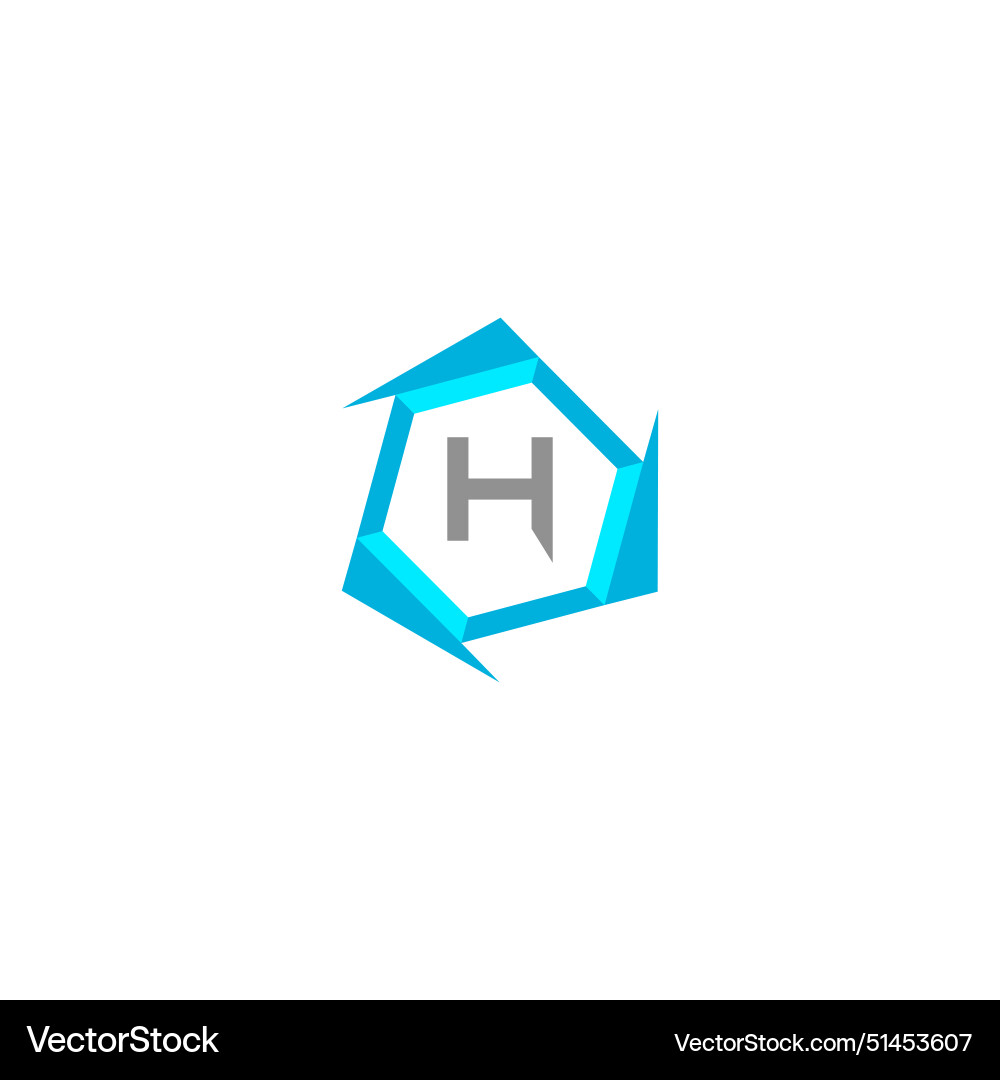 Letter h professional logo icon for tech business Vector Image