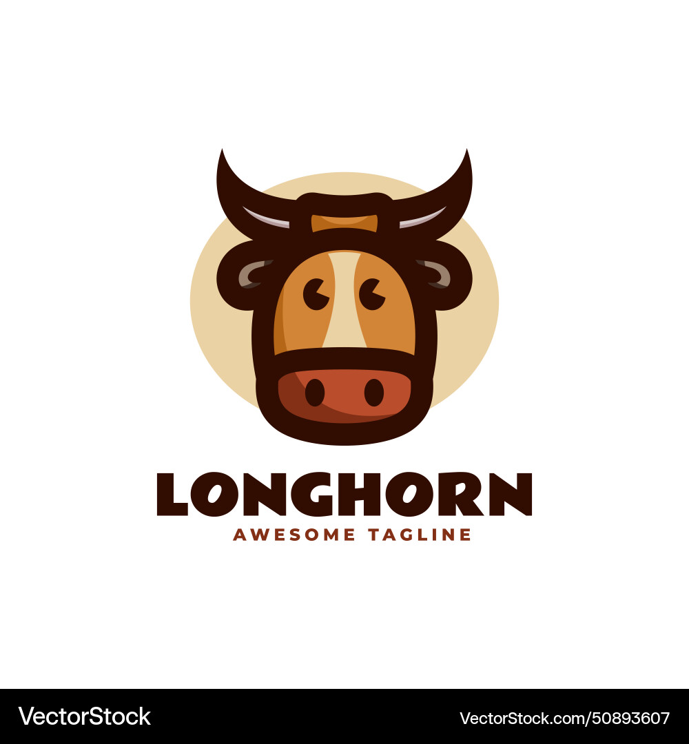 Logo cow simple mascot style Royalty Free Vector Image