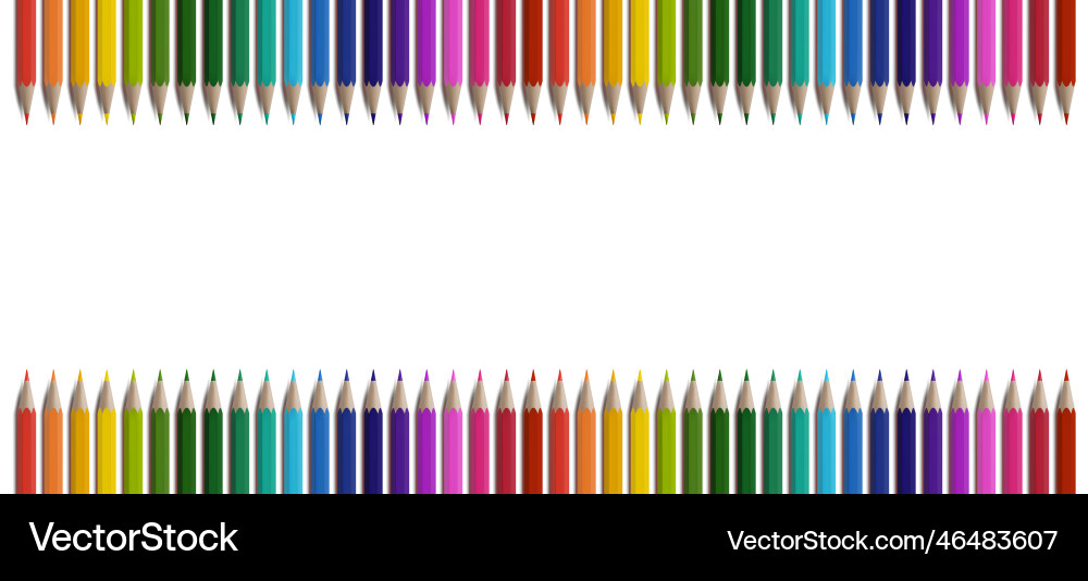 Realistic Colored Pencils Border Royalty Free Vector Image