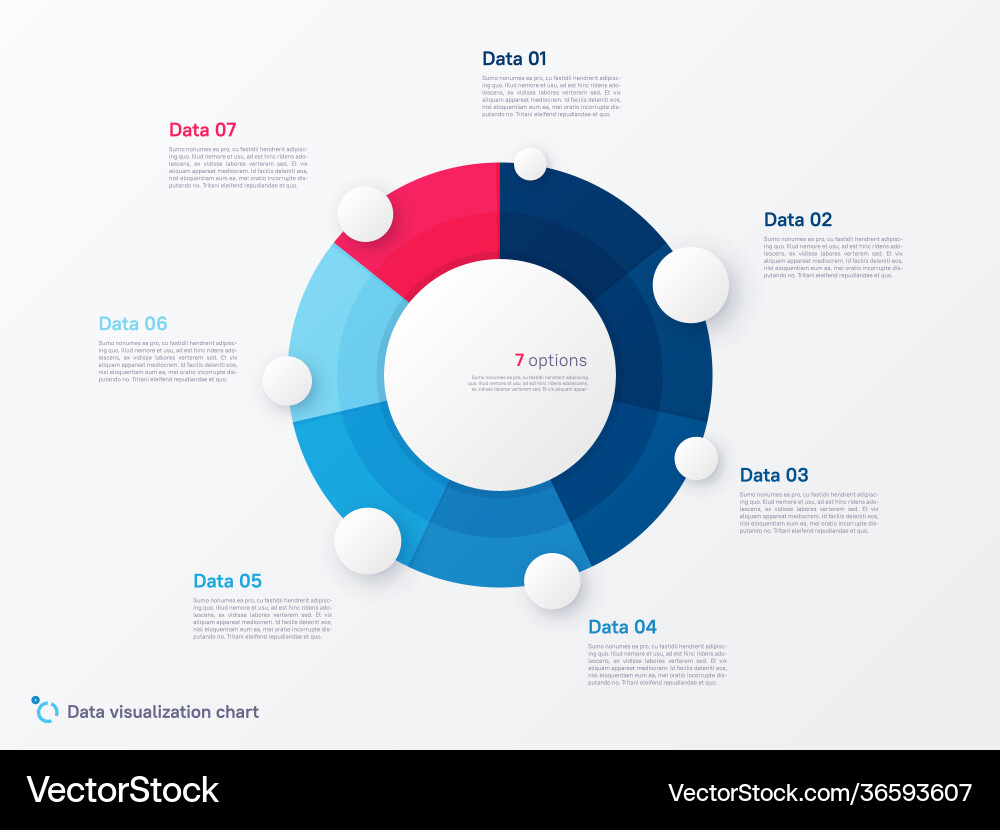 Round circle infographic chart template Royalty Free Vector