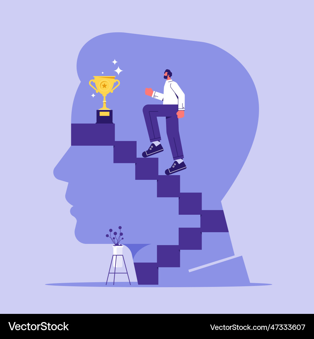 Self improvement psychology education concept Vector Image