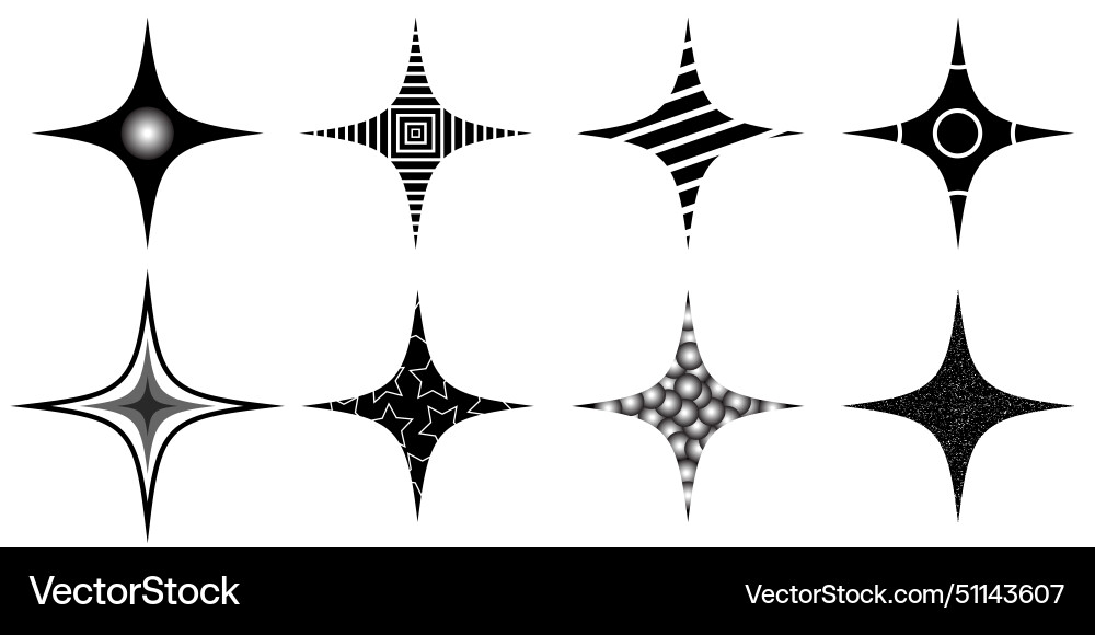 Set of sparkle icons Royalty Free Vector Image