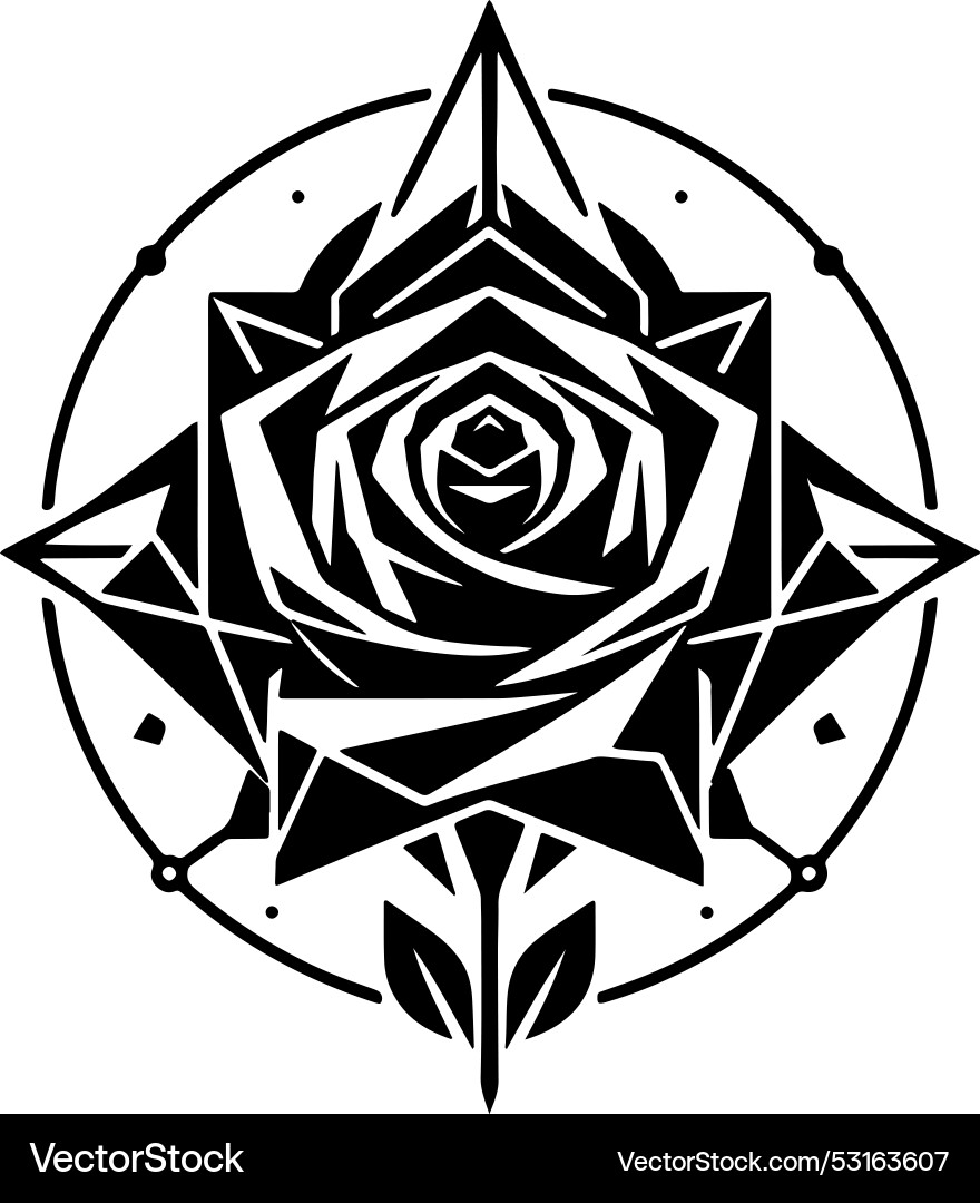 Stylized rose with geometric shapes Royalty Free Vector