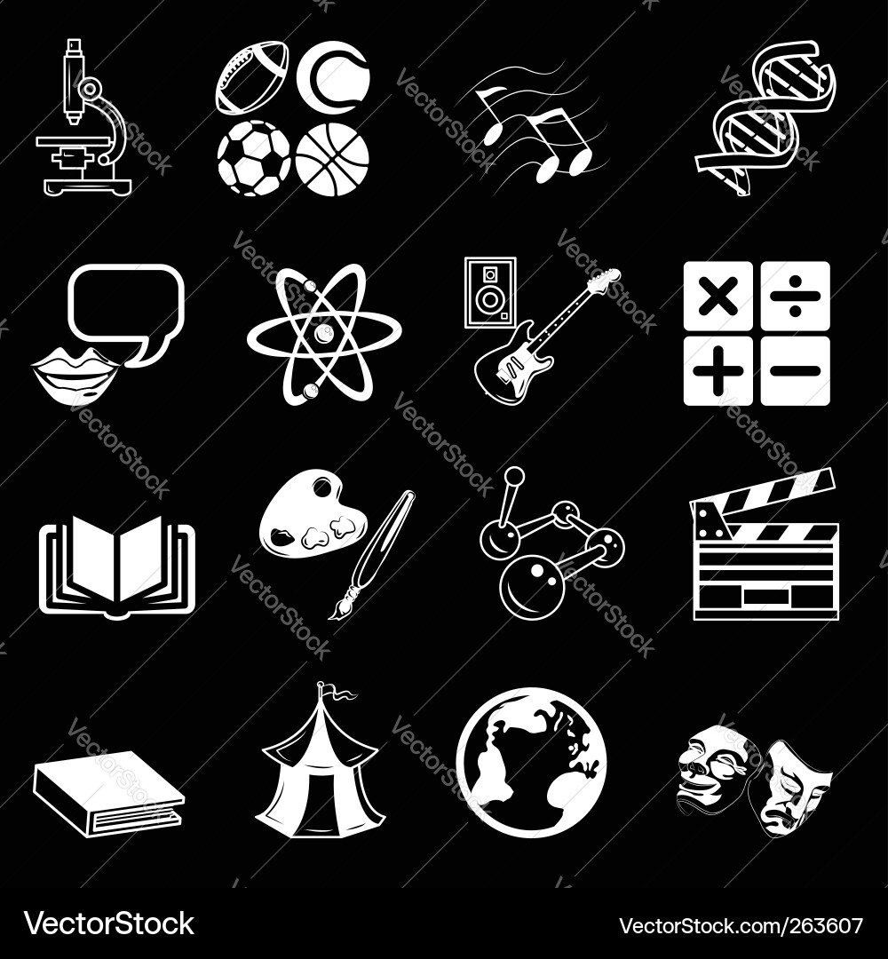 Subject Icon Set - Education & Sciences Vector Image