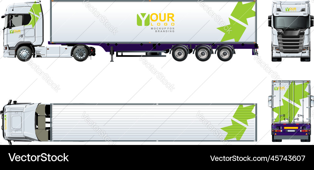 Truck template isolated on white Royalty Free Vector Image