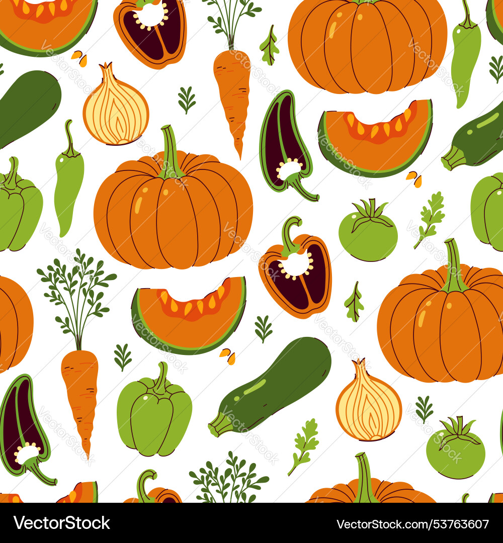 Vibrant Vegetable Pattern Royalty Free Vector Image
