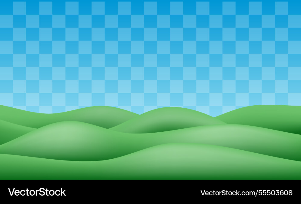 3d green wave background grassy hill gradient Vector Image