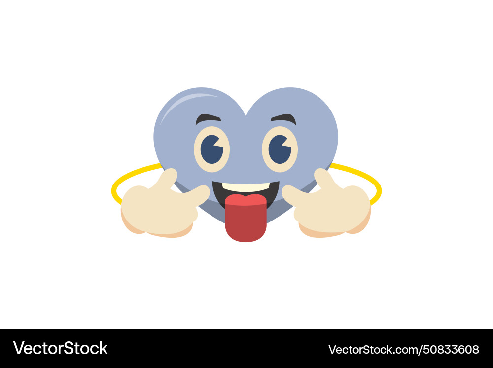 Cute heart funny and weird sticker Royalty Free Vector Image