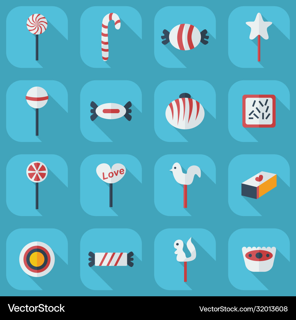 Flat concept set modern design with shadow candy Vector Image