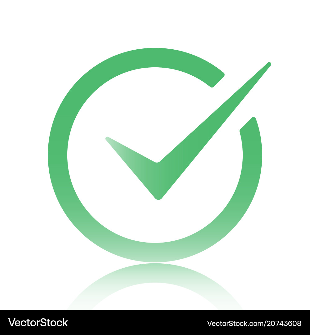 Green tick checkbox isolated Royalty Free Vector Image