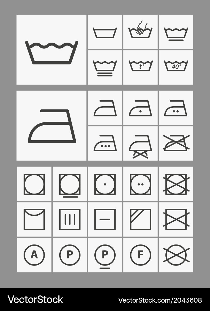 Laundry Care Symbols Royalty Free Vector Image