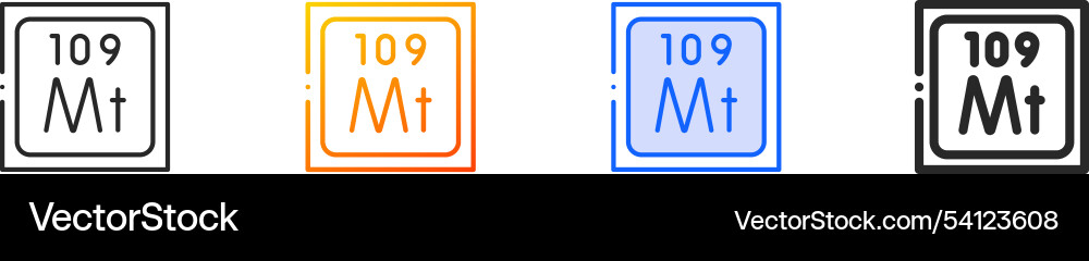 Meitnerium iconthin linear gradient blue stroke Vector Image