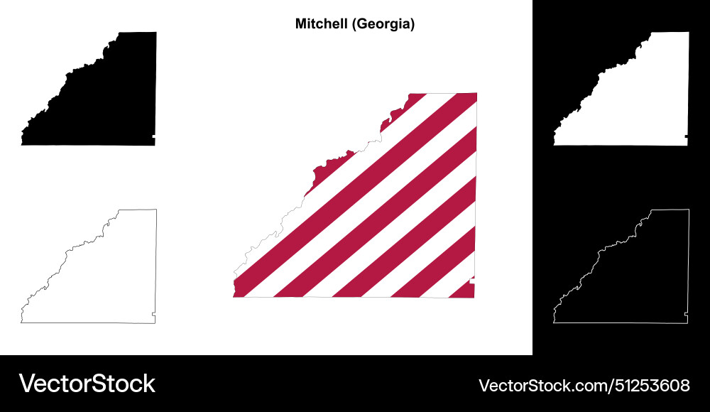 Mitchell outline map Royalty Free Vector Image
