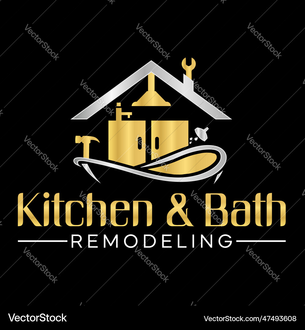 Modern Kitchen & Bath Branding Royalty Free Vector Image