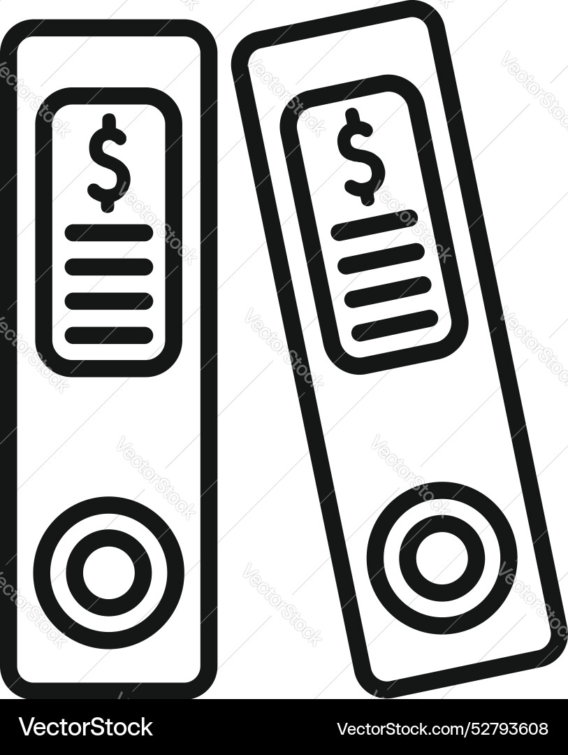 Office folders representing financial data Vector Image