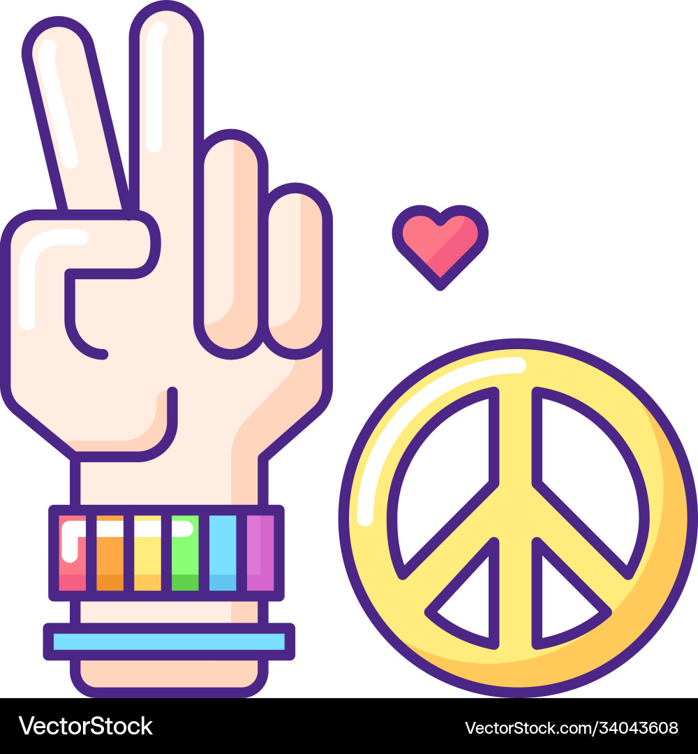 Peace Sign Hand V Gesture Royalty Free Vector Image