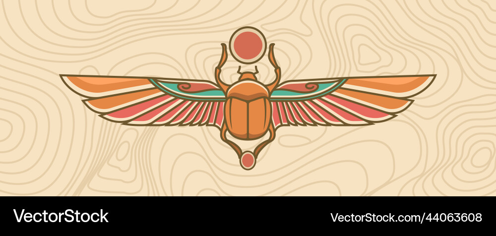 Scarab with wings Royalty Free Vector Image - VectorStock