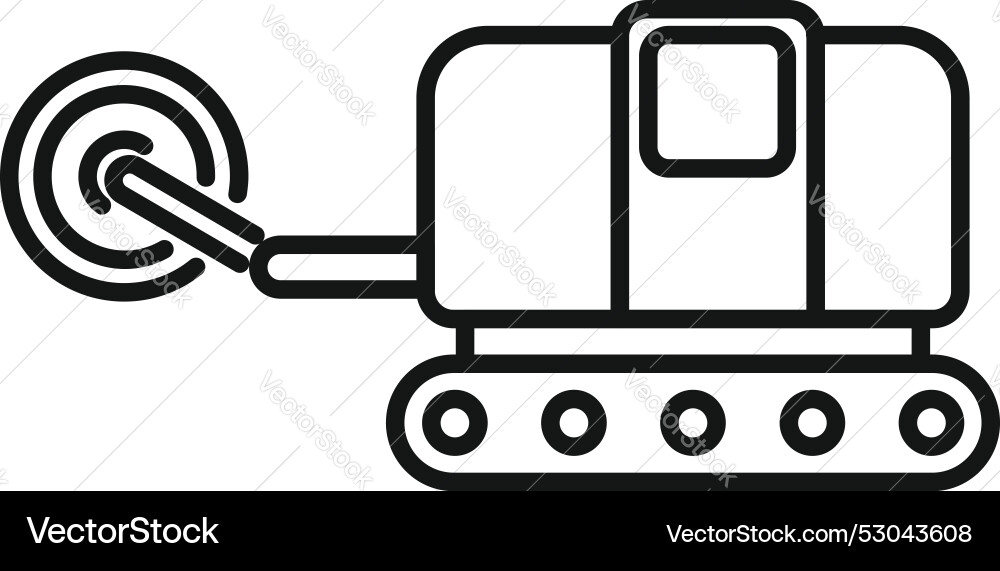 Small excavator digging with round cutter Vector Image