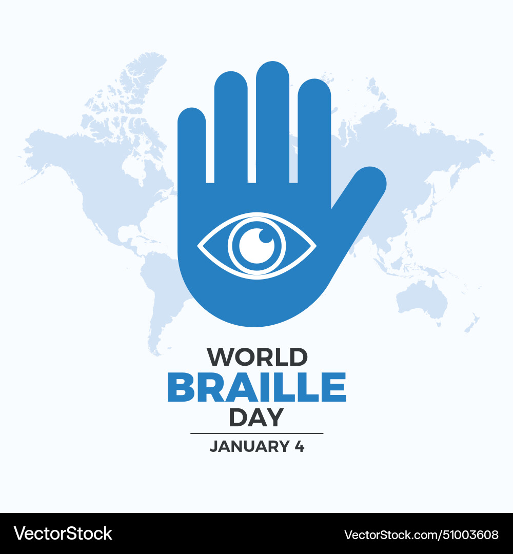 World braille day poster Royalty Free Vector Image