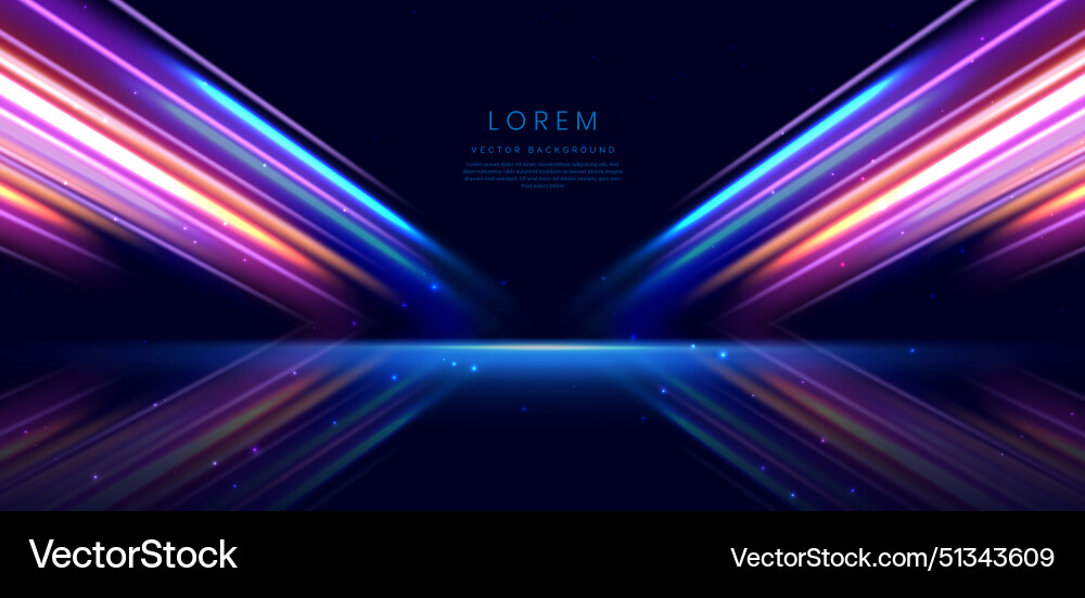 Abstract futuristic glowing neon multi color Vector Image