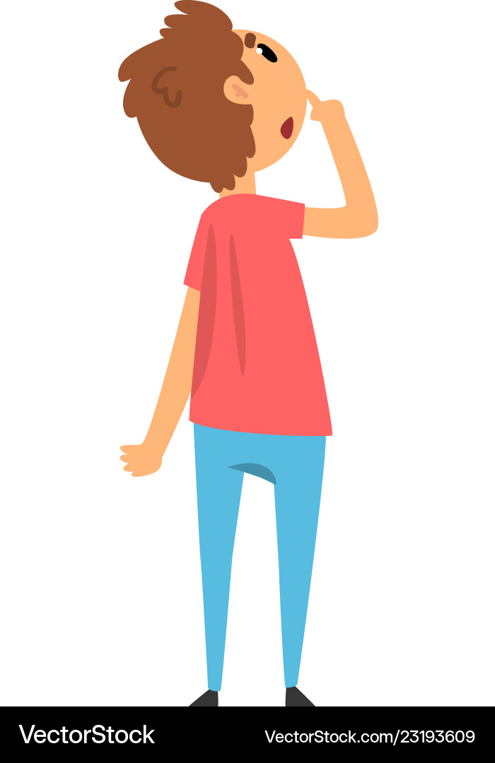 Boy Contemplating Above Royalty Free Vector Image