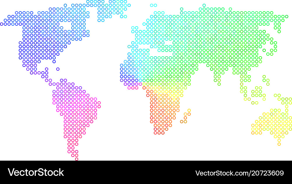 Bright world map Royalty Free Vector Image - VectorStock
