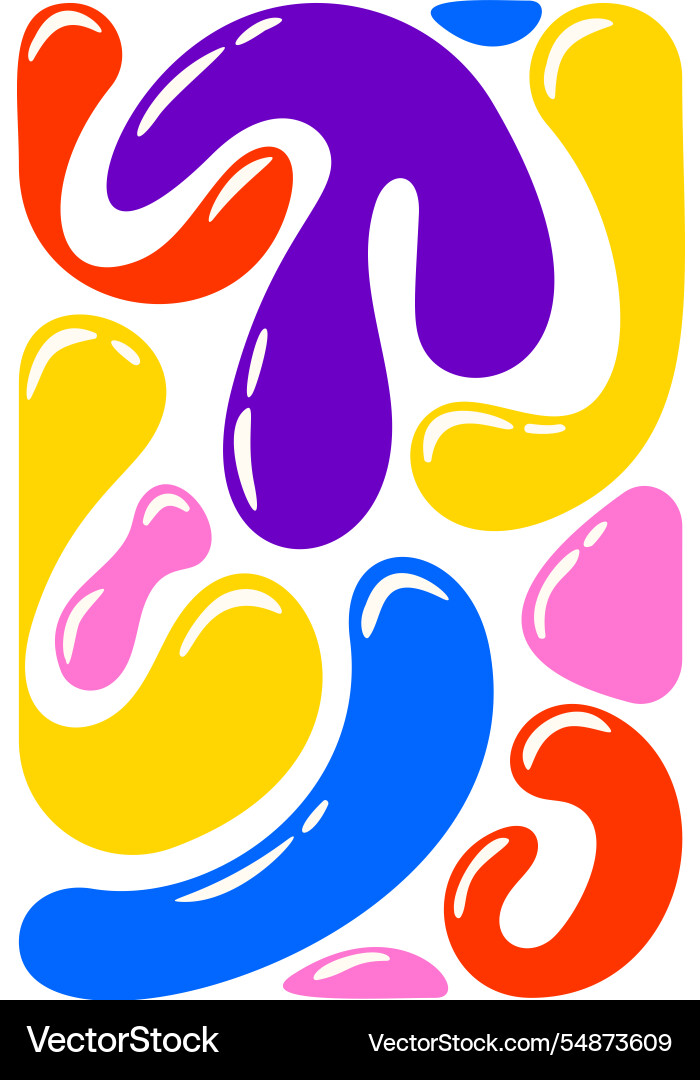 Colorful pattern fluid doodle shapes Royalty Free Vector