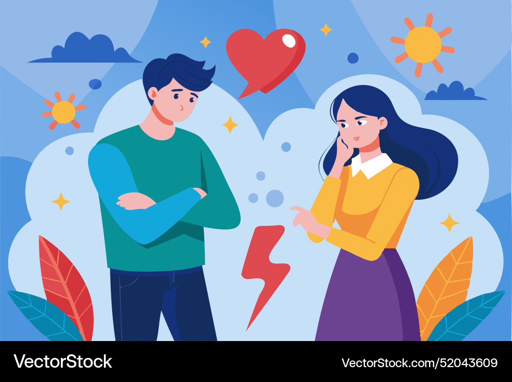 Couple conflict relationship challenges Royalty Free Vector