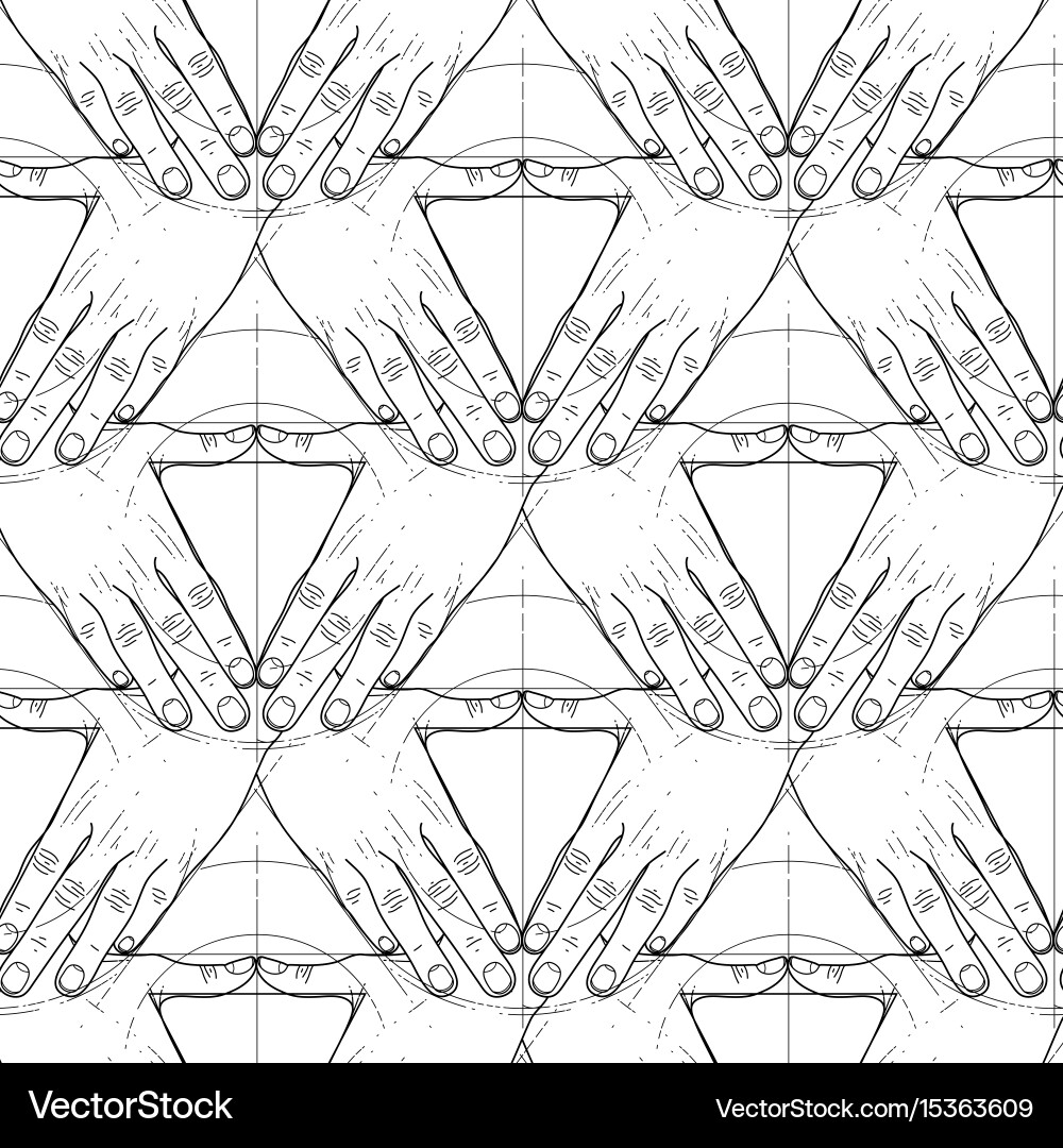Graphic hands in the shape of triangle Royalty Free Vector