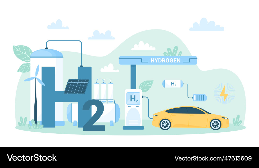 Green Hydrogen Car Refueling Royalty Free Vector Image