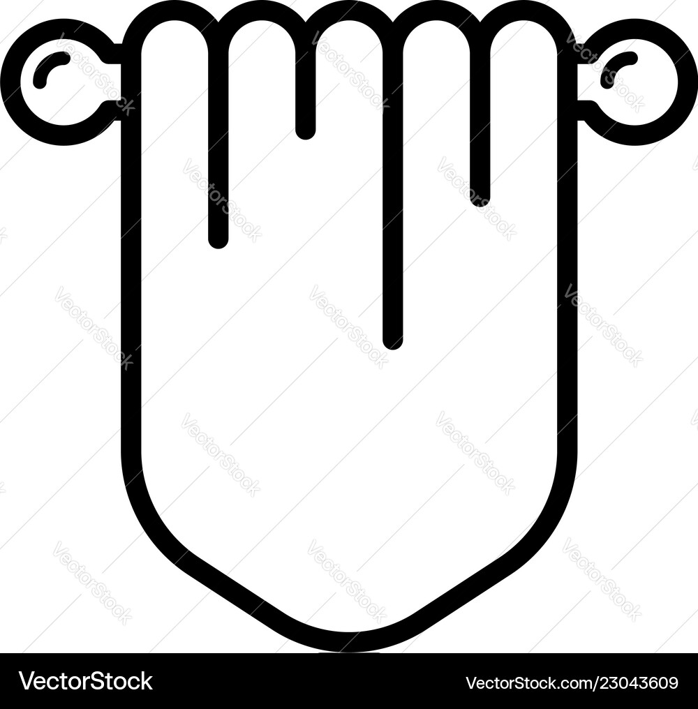 Hand towel icon outline style Royalty Free Vector Image